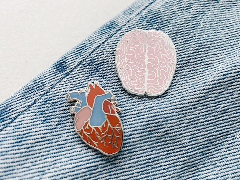 Set of Anatomical Human Brain Enamel Pin: Medical Anatomy Pin ...