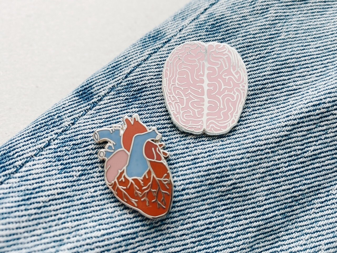 Anatomical Brain Heart Enamel Pin: Medical Anatomy Pin, Doctor Nurse ...