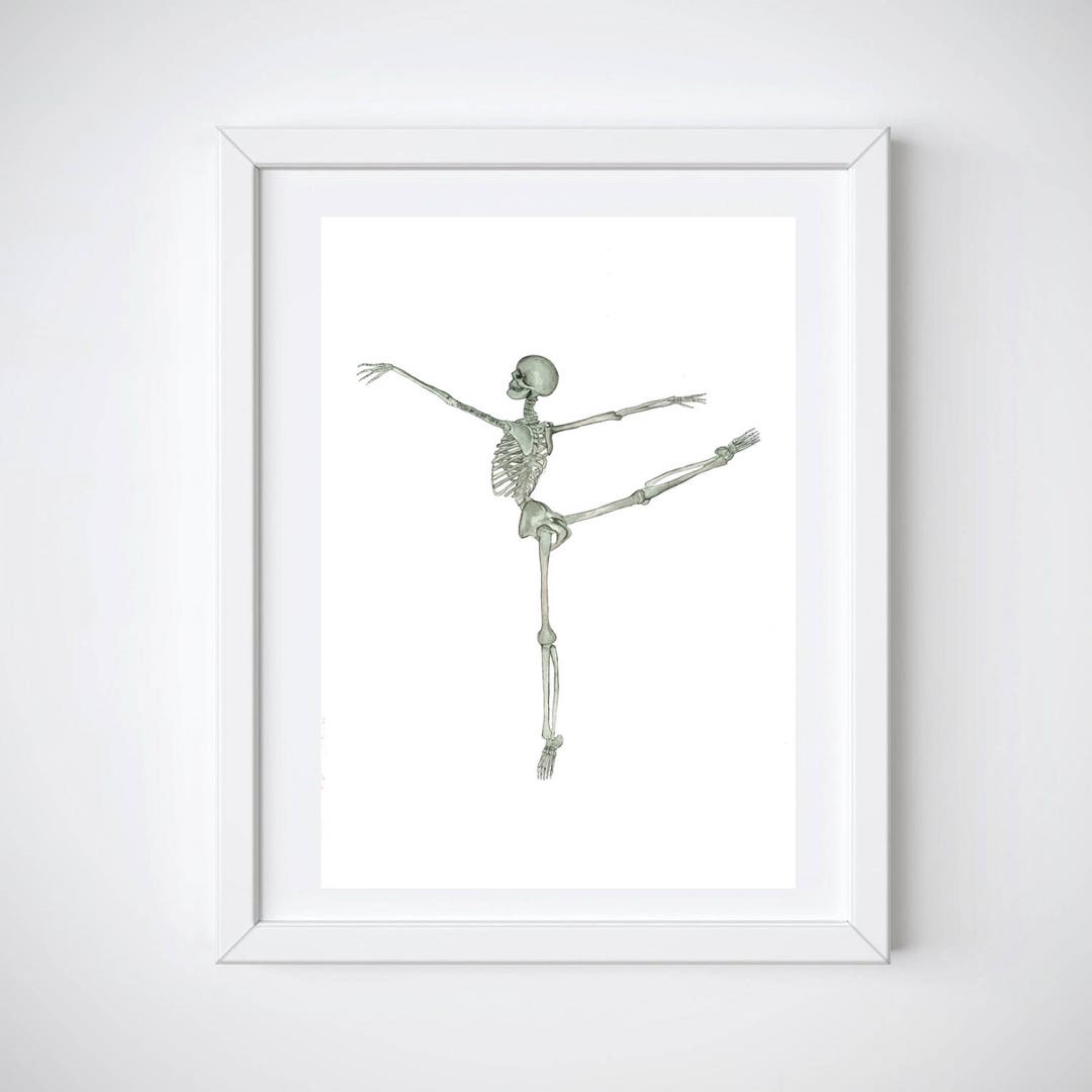 Ballerina Skeleton Painting PRINT: Anatomy of Dance, Ballet Dancer Wall ...