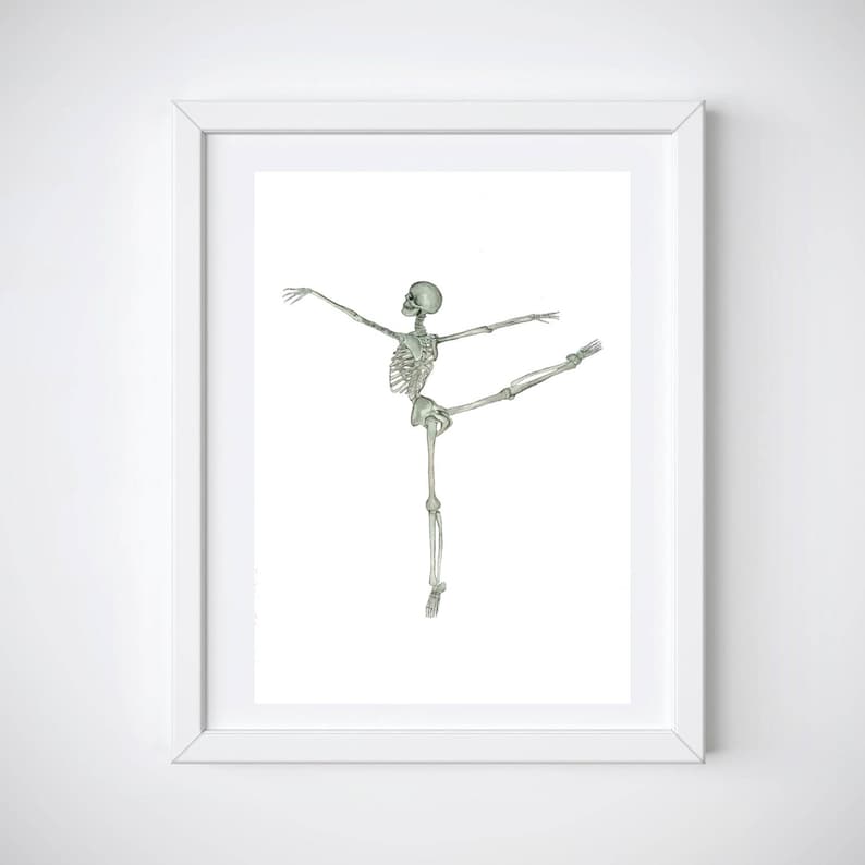 Ballerina Skeleton Painting PRINT: Anatomy of Dance Ballet | Etsy