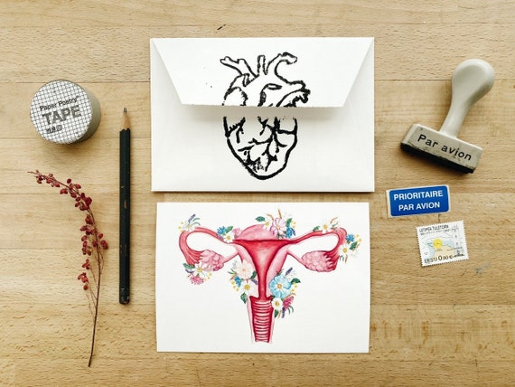 Floral Uterus Anatomy Magnet Midwife Gynecologist Gift Blooming Female ...