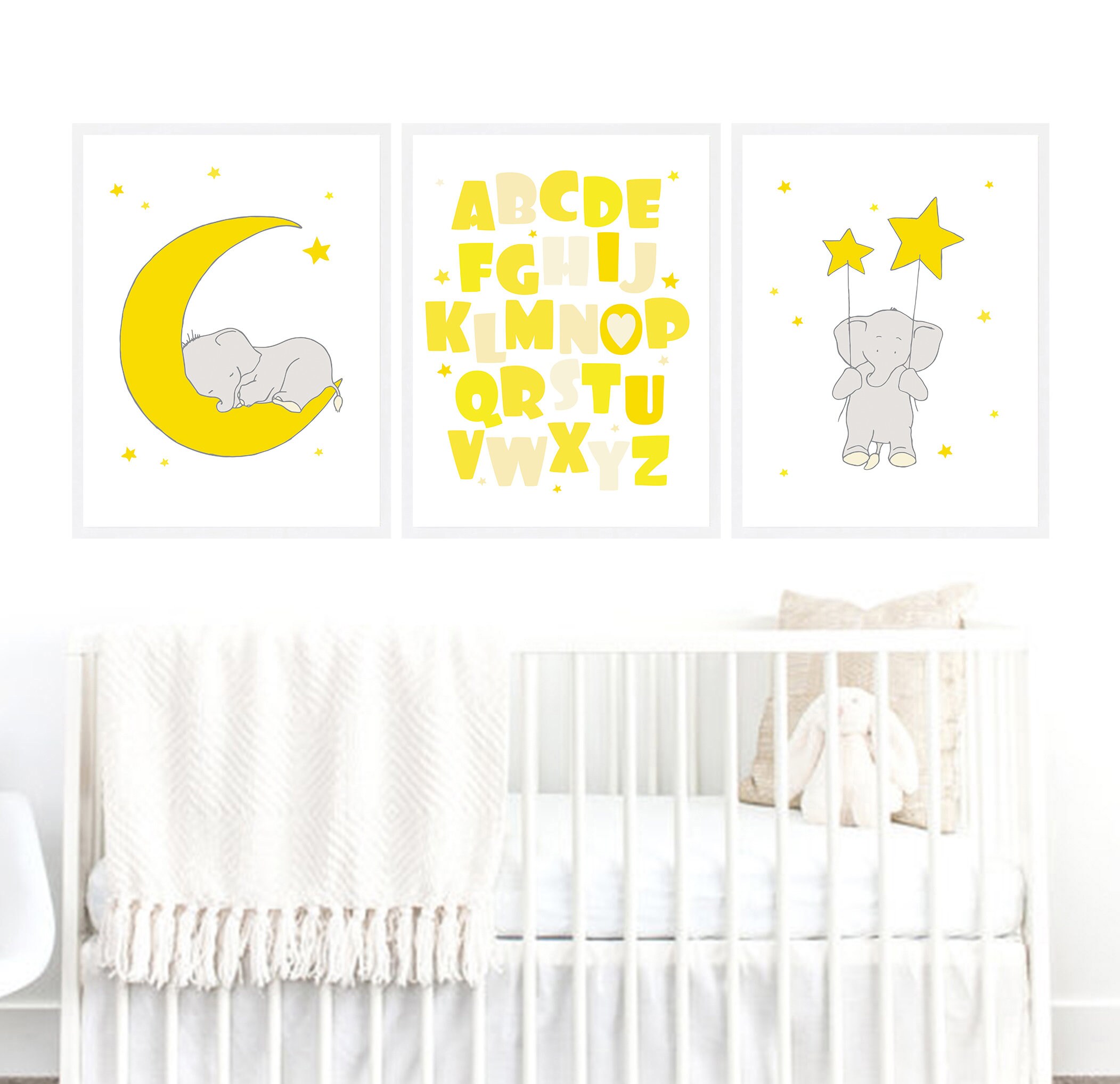 Alphabet Baby Elephant Printable Nursery Decorboy Girl - Etsy