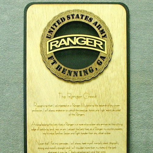 Custom Ranger Creed Plaque | Etsy