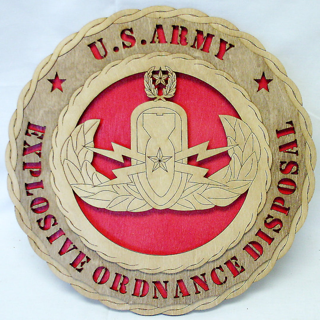 Custom 12" Wood Army Master Explosive Ordnance Disposal Wall Tribute ...