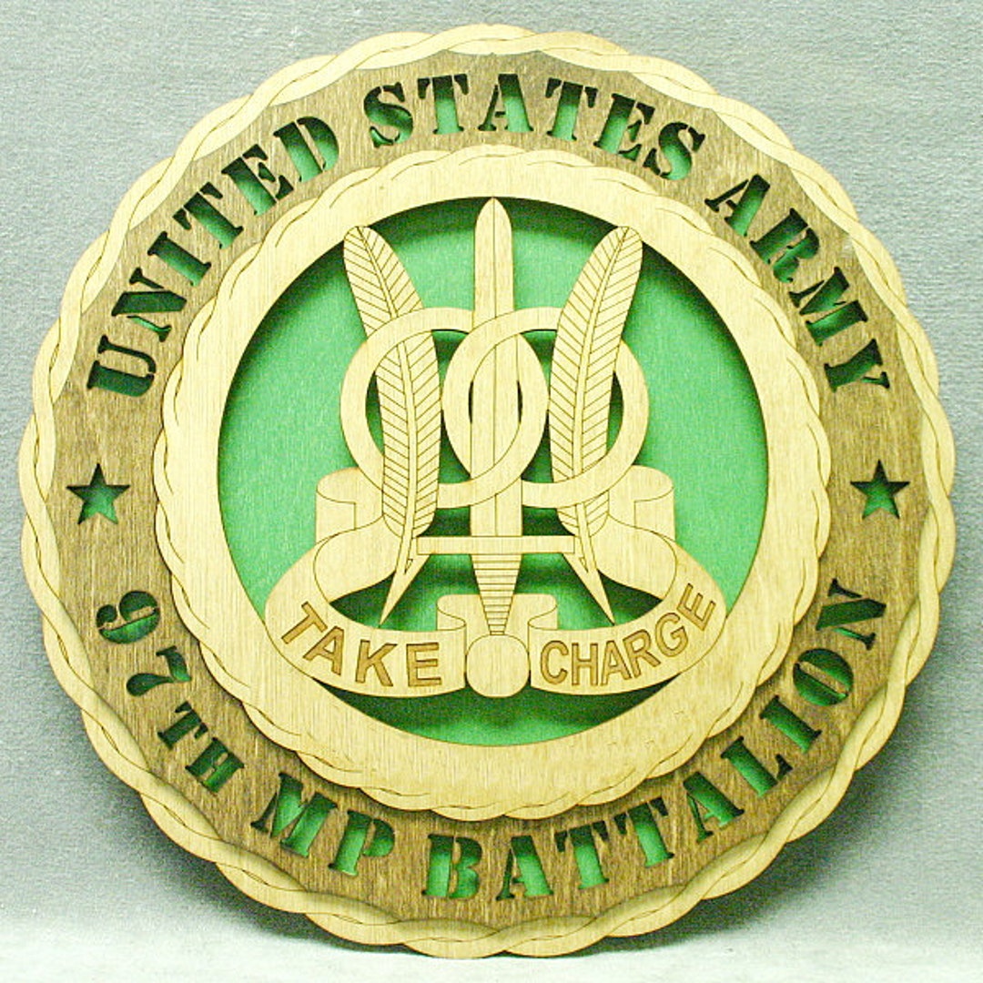 Custom 12" Wood US Army 97th MP Battalion Wall Tribute - FREE Shipping ...