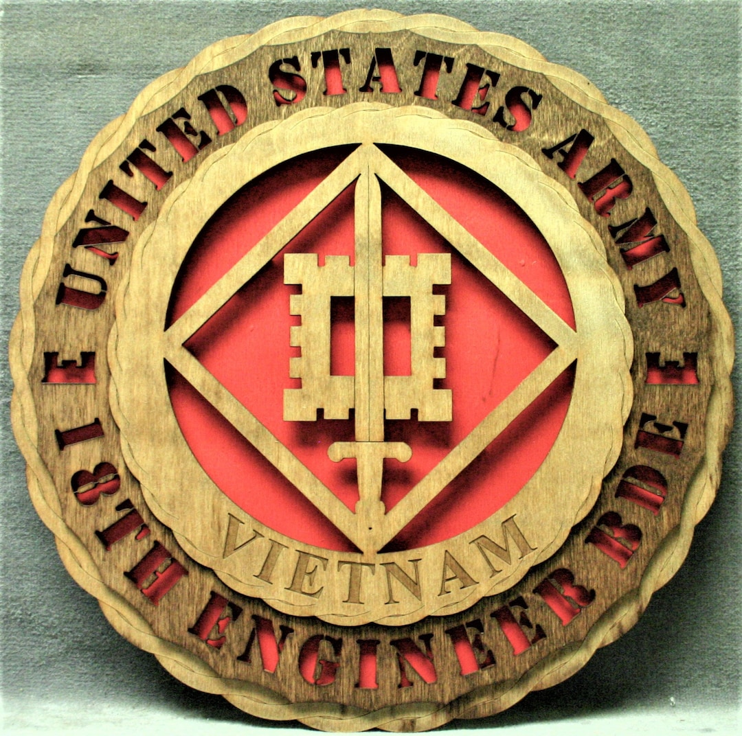 Custom 12" Wood Army 18th Engineer Bde Vietnam Wall Tribute - Etsy