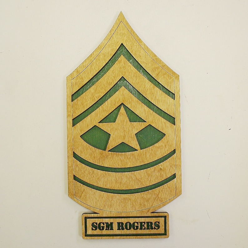 Custom 12 Wood US Army Sergeant Major Rank FREE - Etsy