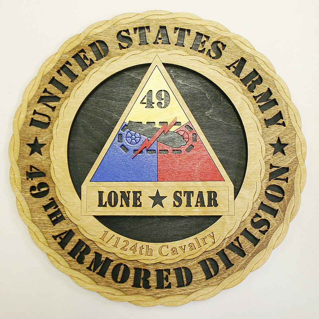 Custom 12" Wood Army 49th Armor Wall Tribute - FREE Shipping - Etsy