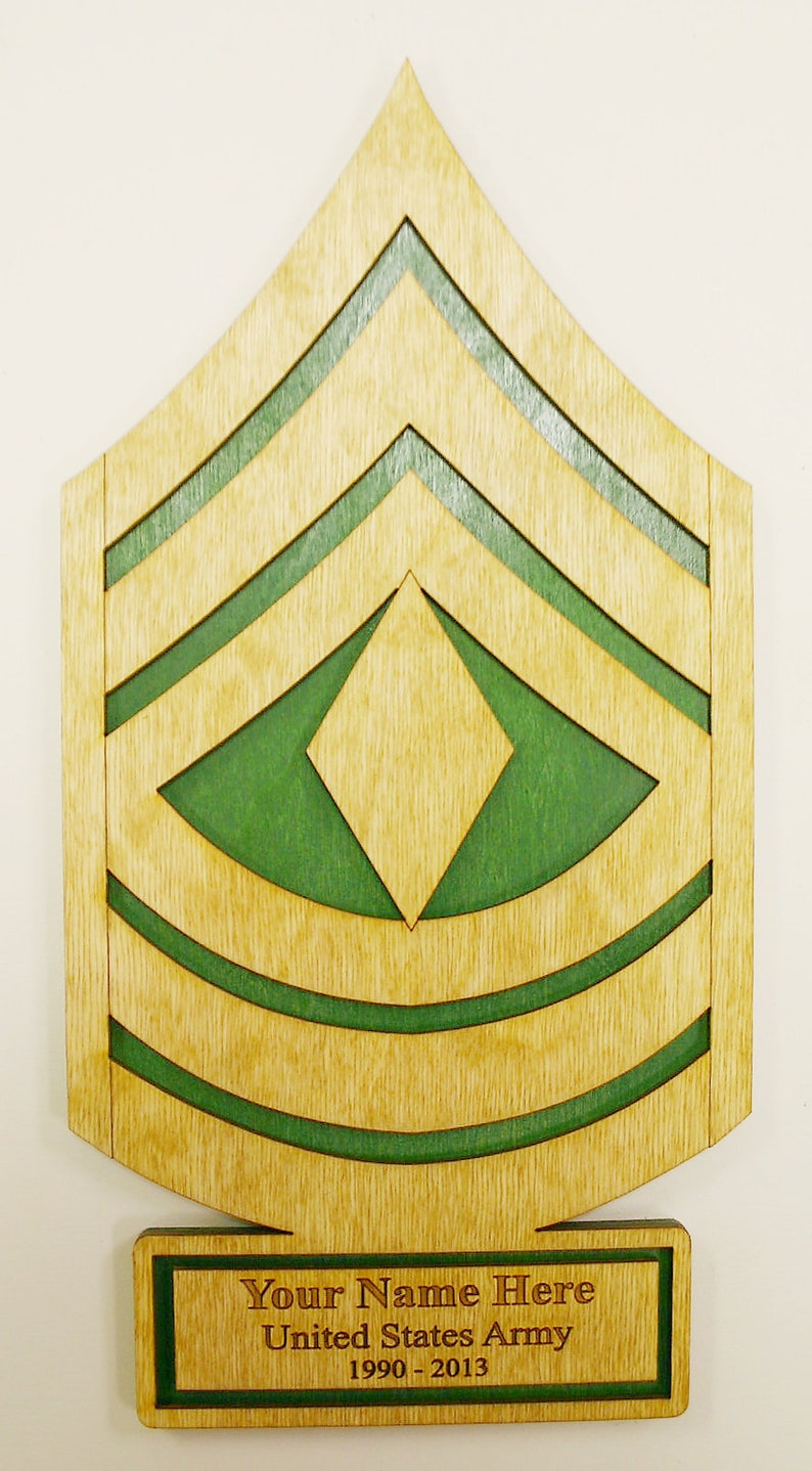 Custom Wood US Army 1st Sergeant Rank Plaque (12") - Etsy