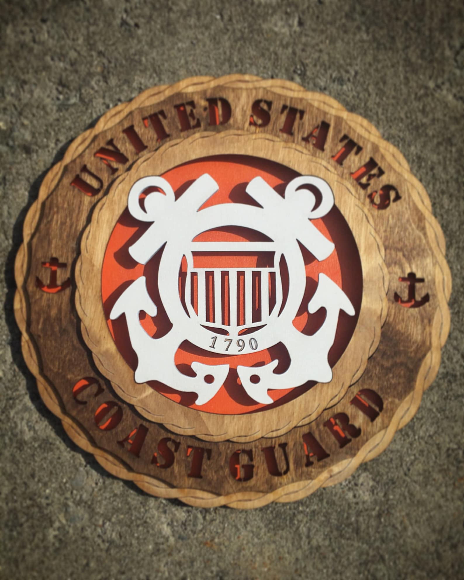 Custom 8 Wood Coast Guard Wall Tribute FREE SHIPPING | Etsy