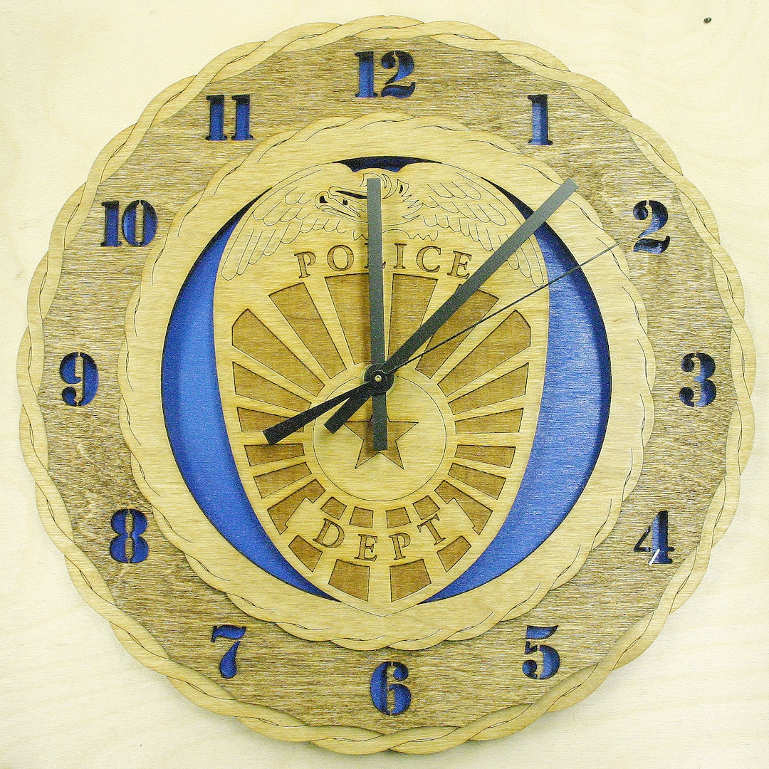 Custom 12" Police Badge Wall Clock - Etsy