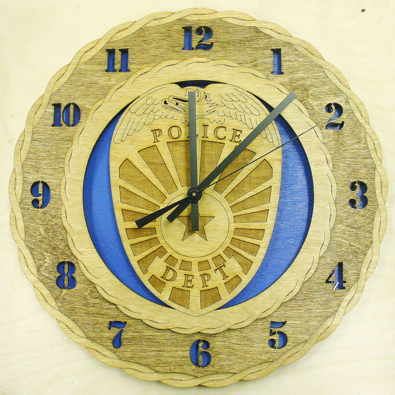 Custom 12" Police Badge Wall Clock - Etsy
