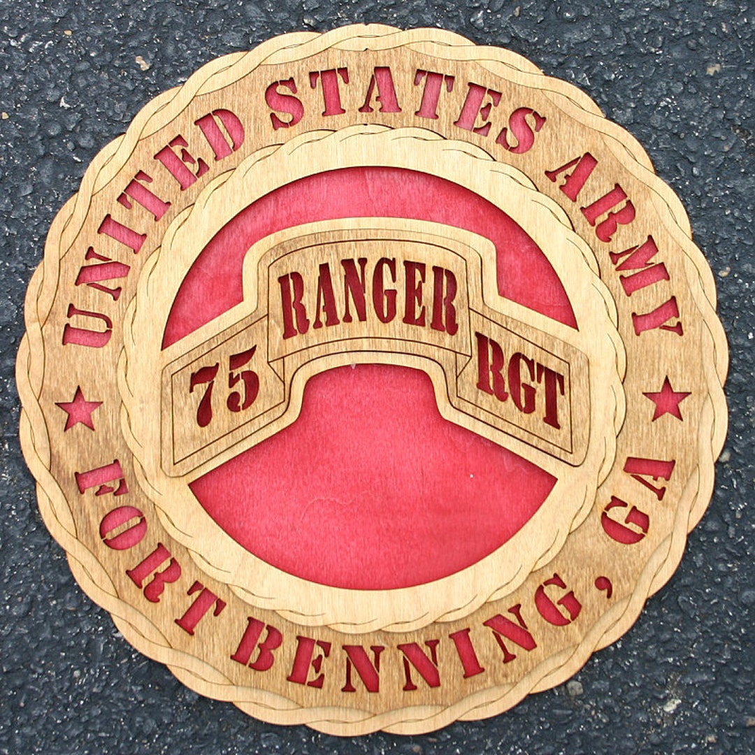 Custom 12" Wood US Army 75 Ranger Rgt - Fort Benning, Georgia - Wall ...