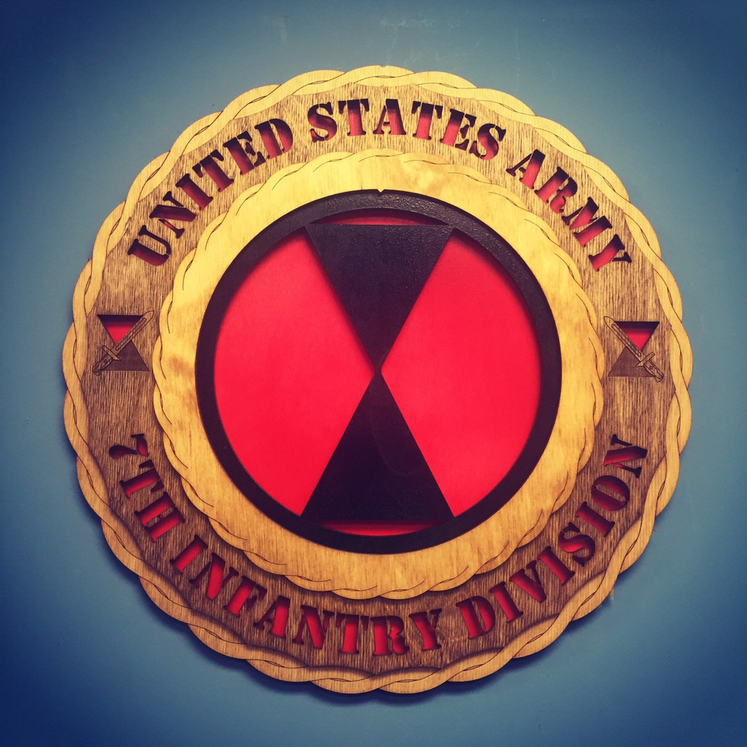 Custom 12" Wood US Army 7th Infantry Division Wall Tribute - FREE ...
