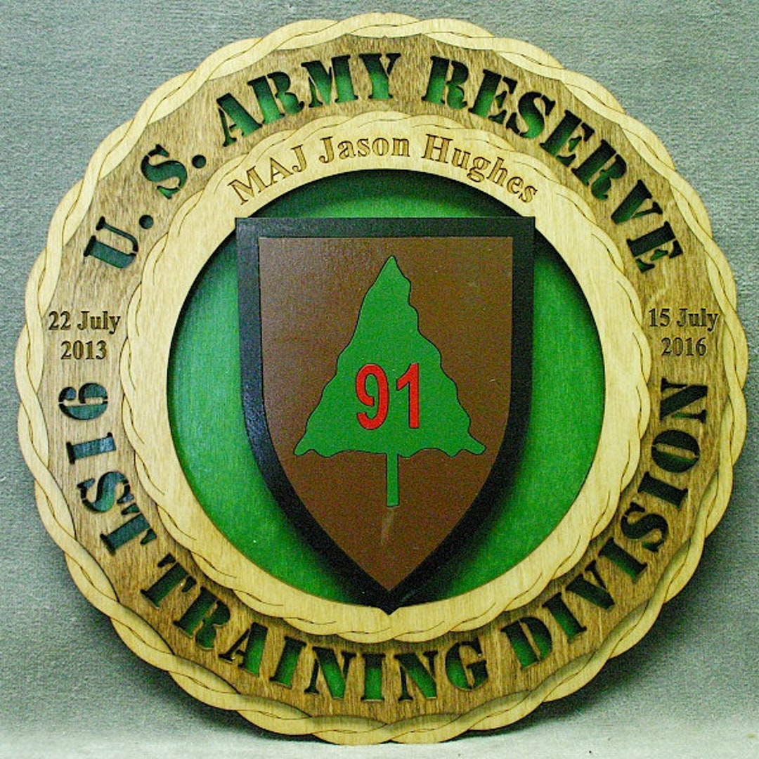Custom 12" Wood US Army 91st Training Division Wall Tribute - FREE ...