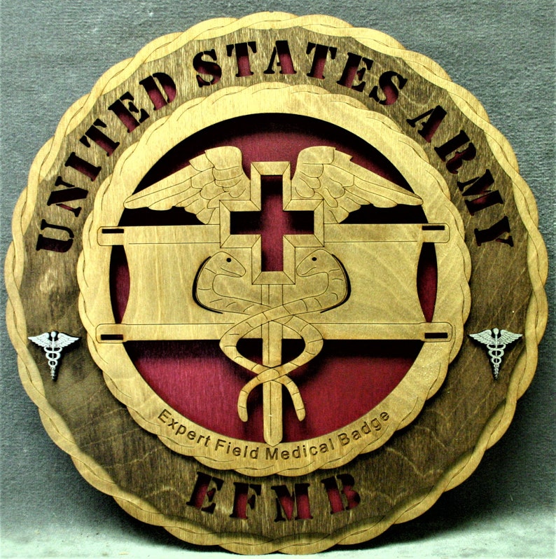 Custom 12 Wood Army Expert Field Medical Badge Wall - Etsy
