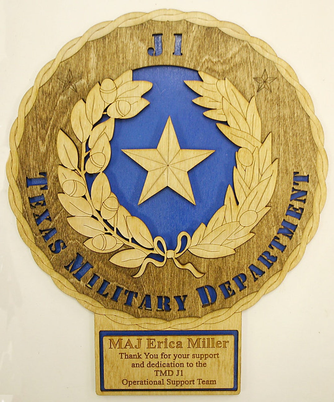 Custom 12" or 18" Texas Military Department Wall Tribute - Etsy