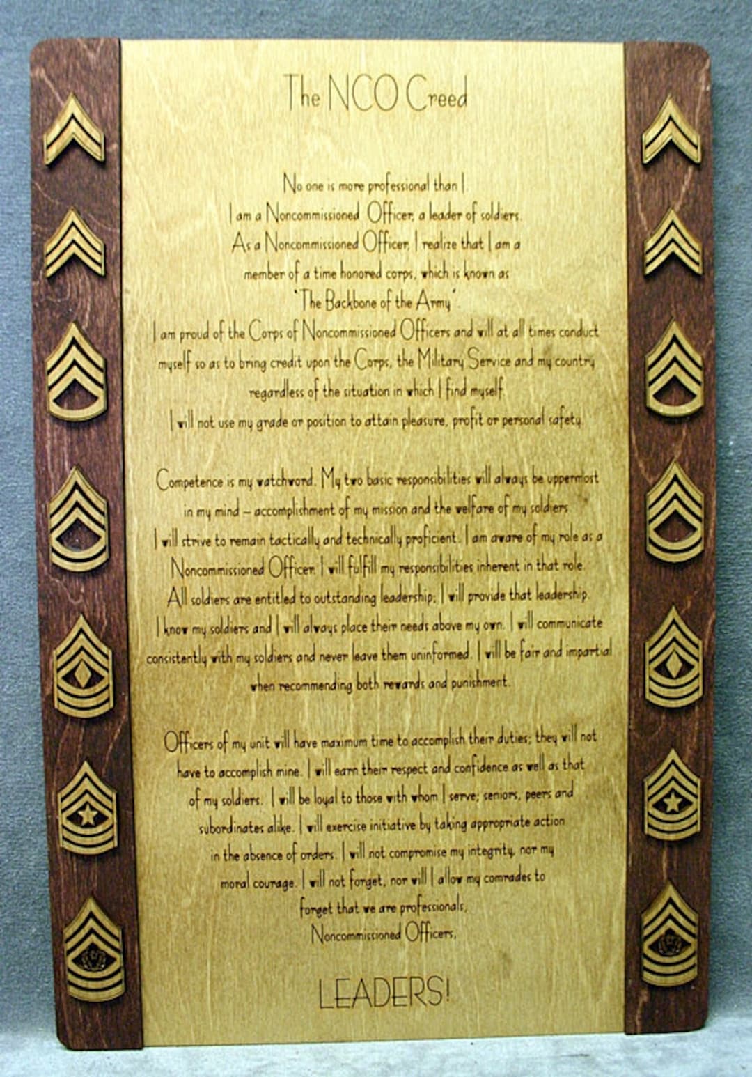 Nco Creed Framed