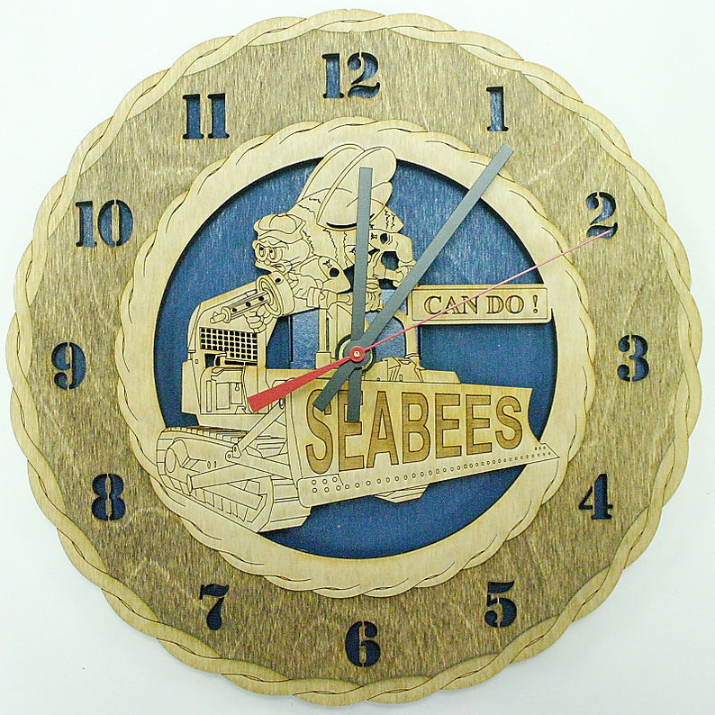 Custom 12 U.s.navy Seabees Dozer Wall Clock | Etsy