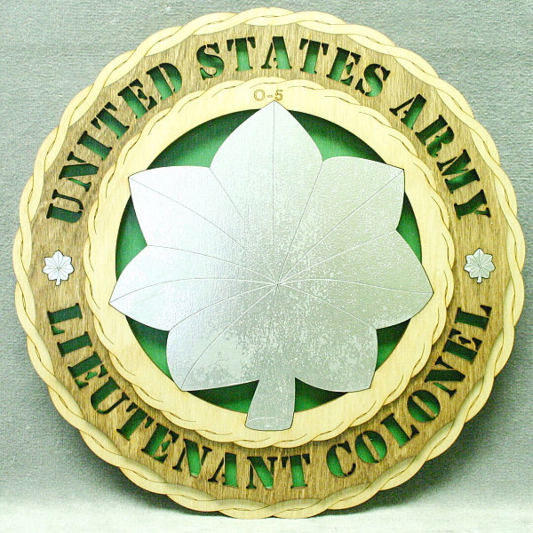 Custom 18 Wood US Army Lt Colonel Rank Wall Tribute Flag Background ...