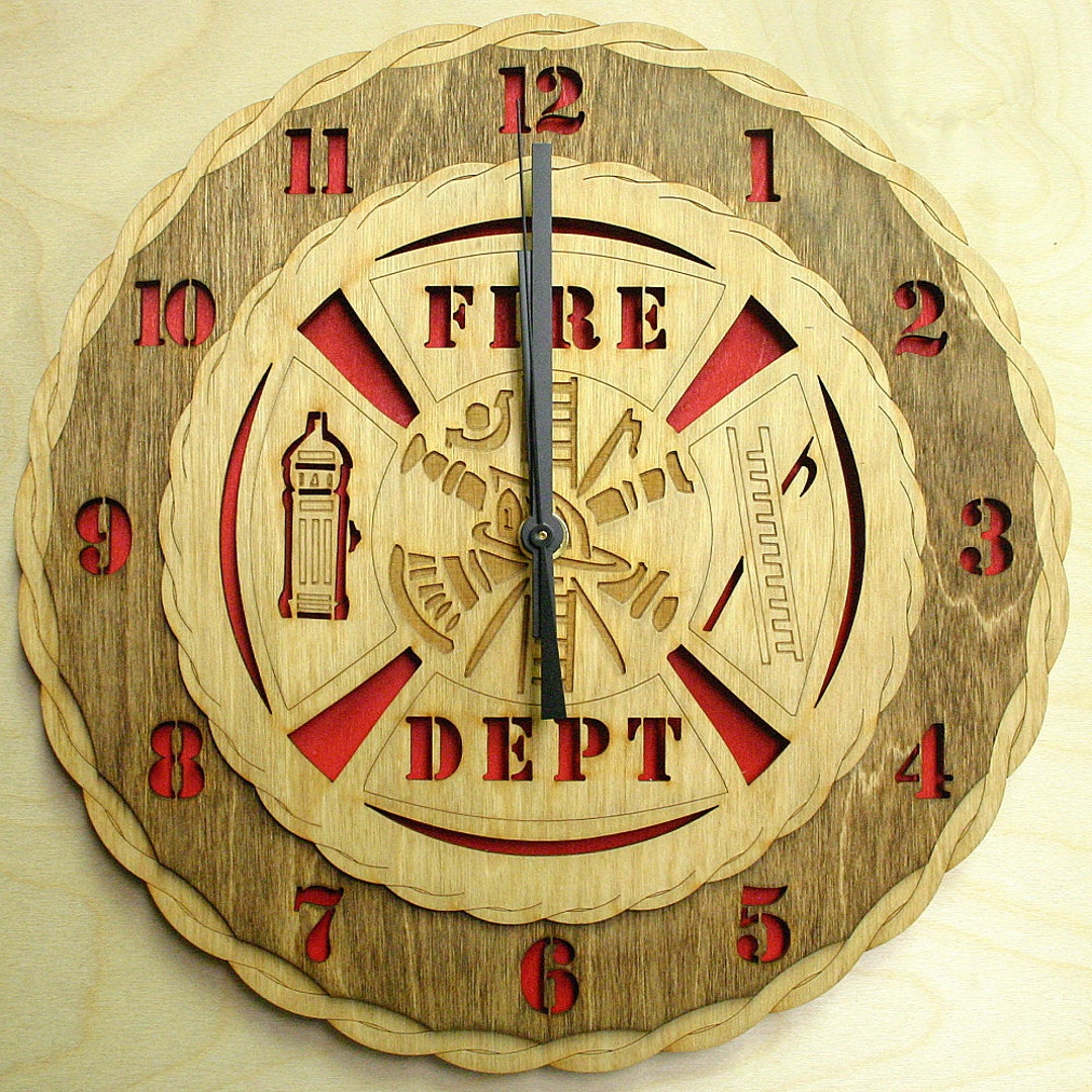 Custom 12" Firefighter Wall Clock - Etsy