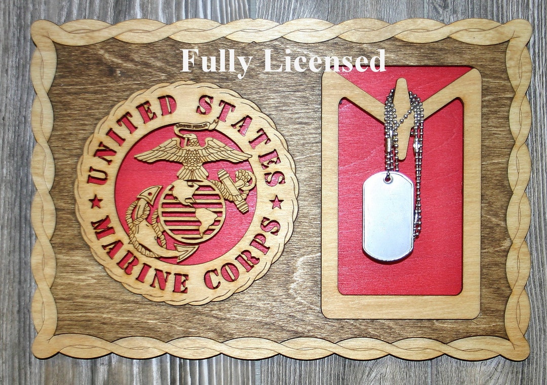 Custom Marine Corps Dog Tag Display: 12 X 8 Military Plaque - Etsy