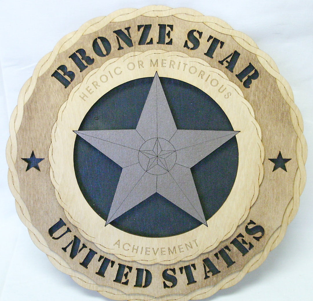 Custom 12"or 18" Wood Bronze Star Wall Tribute - Etsy