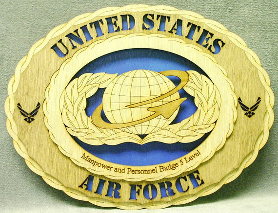 Custom 12 Wood US Air Force Manpower and Personnel Badge | Etsy