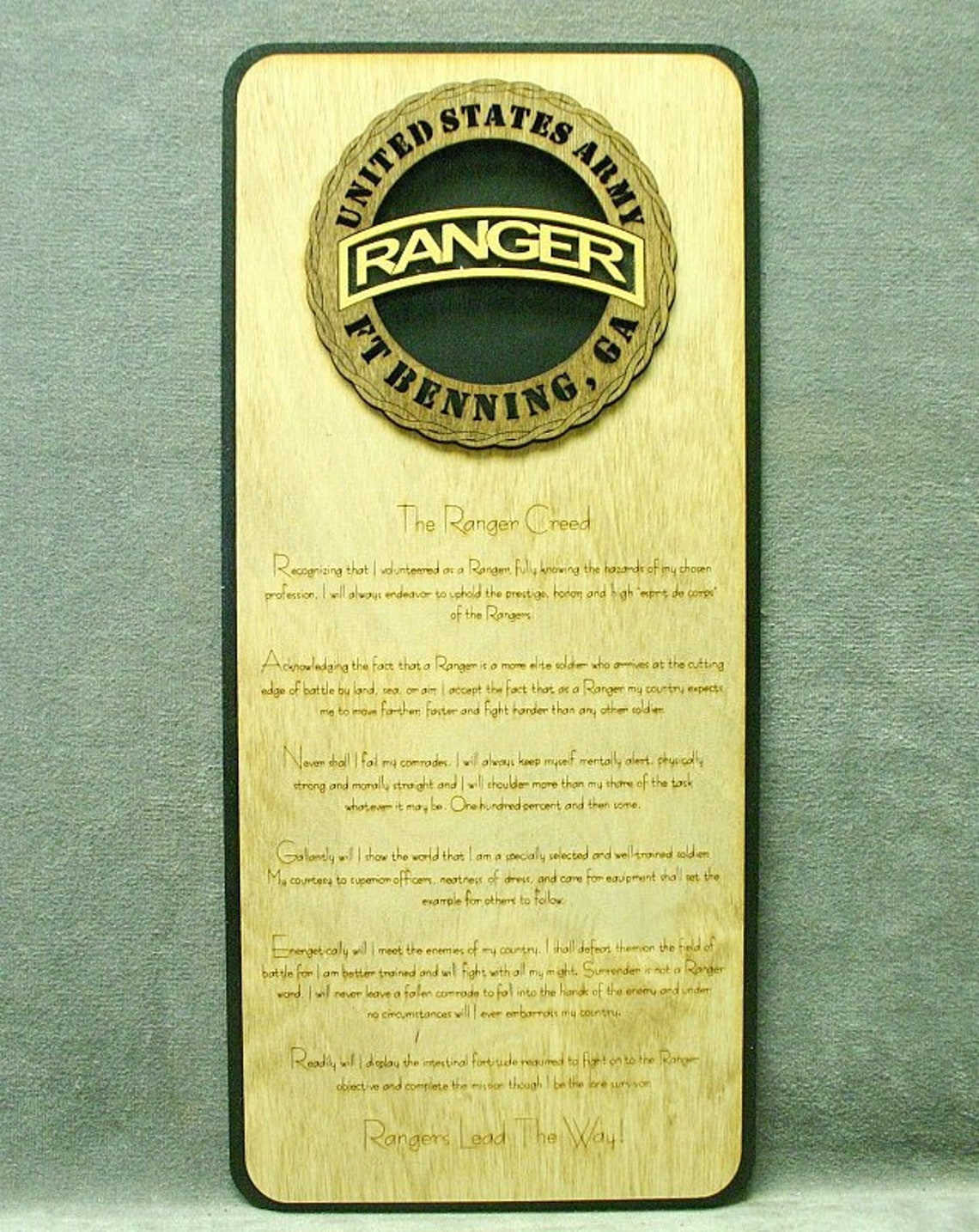 Custom Ranger Creed Plaque - Etsy