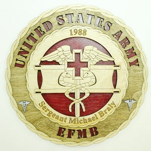 Custom 12" Wood Army Expert Field Medical Badge Wall Tribute - FREE ...