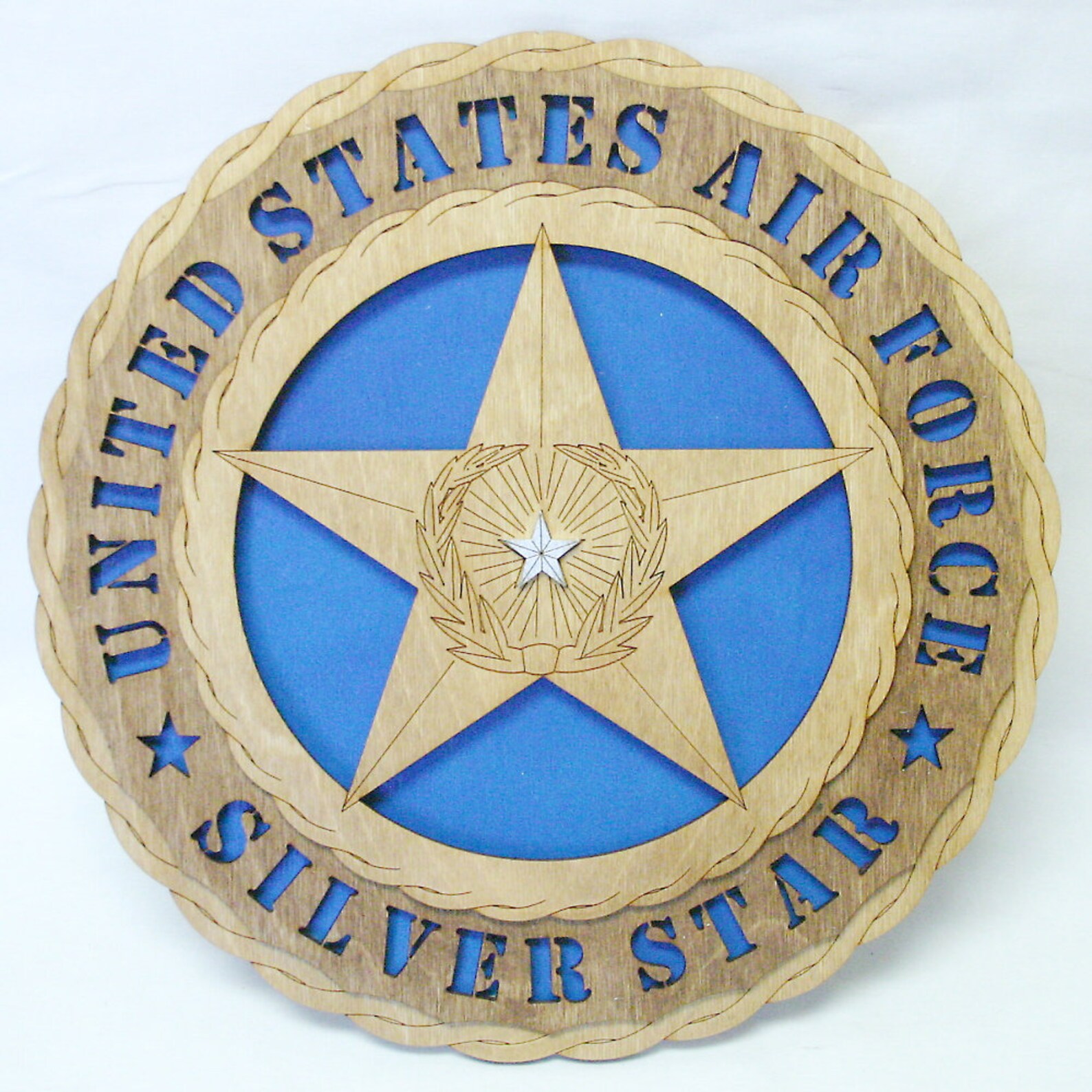 US Air Force Silver Star Wood Wall Plaque - 12" Tribute - Etsy