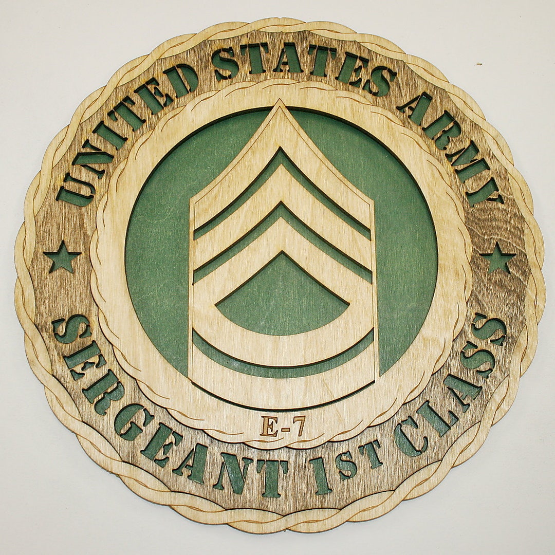 Custom 12" Wood US Army Sergeant 1st Class Wall Tribute - FREE SHIPPING ...
