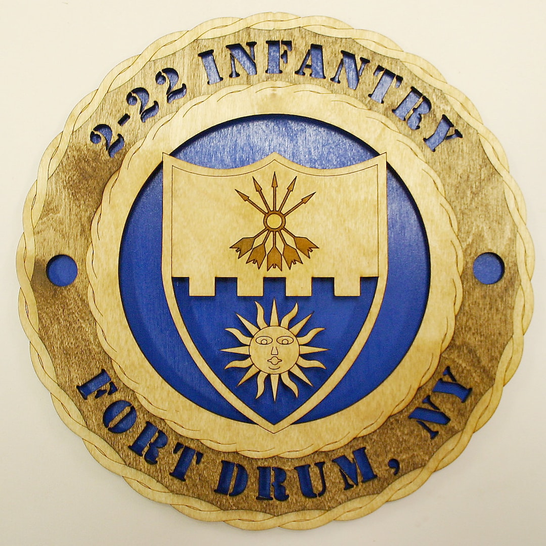 Custom 12" Wood US Army 2-22 Infantry Division - Wall Tribute - FREE ...