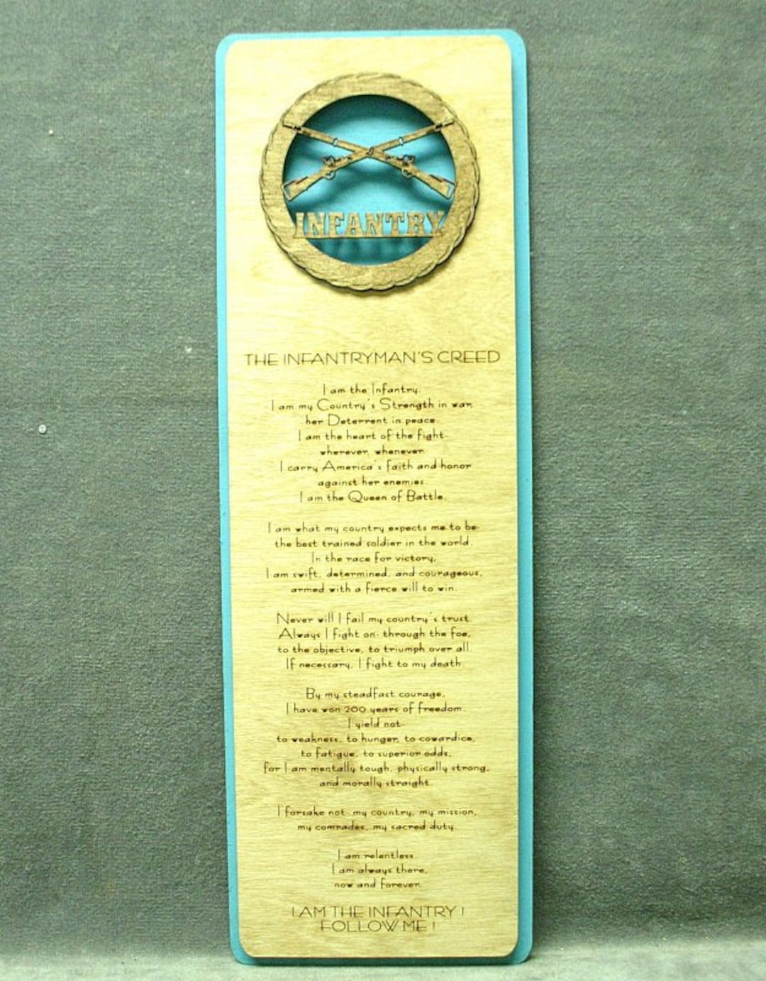 Custom Wood Infantry Creed - Etsy
