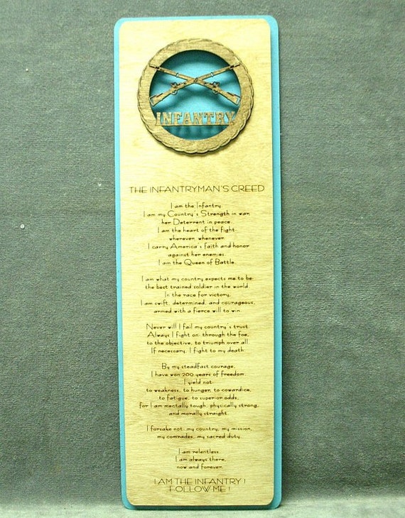 Custom Wood Infantry Creed - Etsy