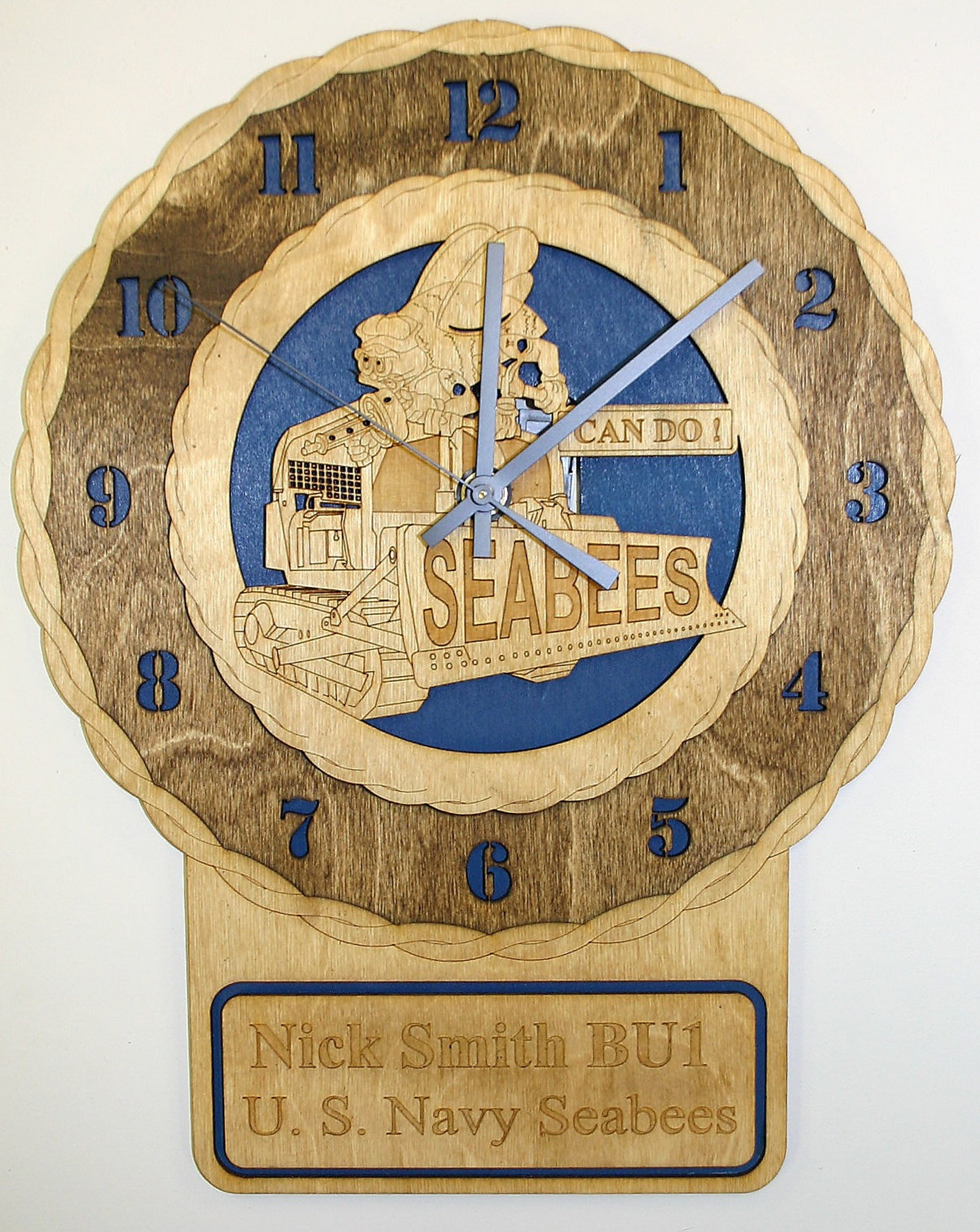 Custom 12 U.s.navy Seabees Dozer Wall Clock | Etsy