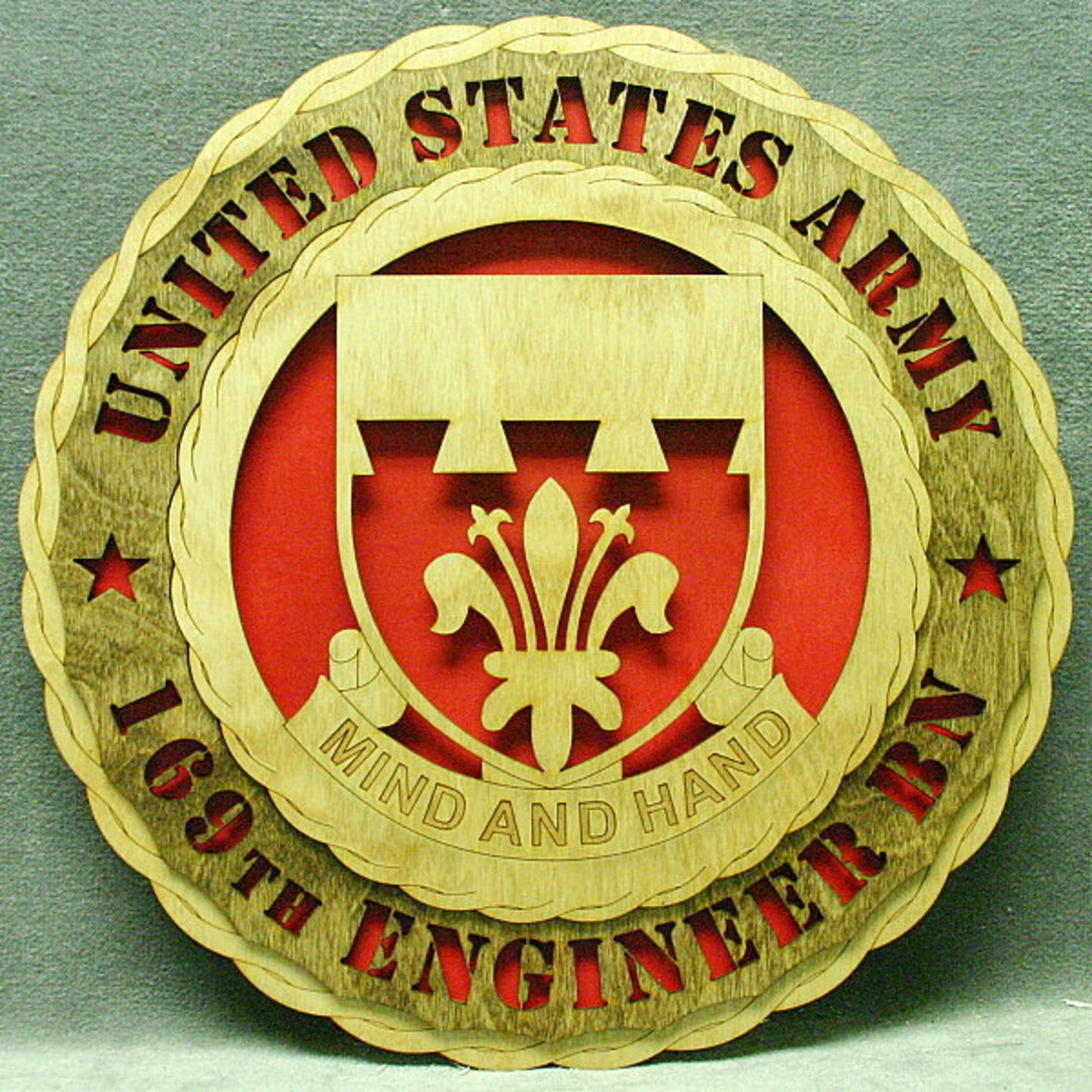 Custom 12" Wood US Army 169th Engineer Bn Wall Tribute - FREE SHIPPING ...