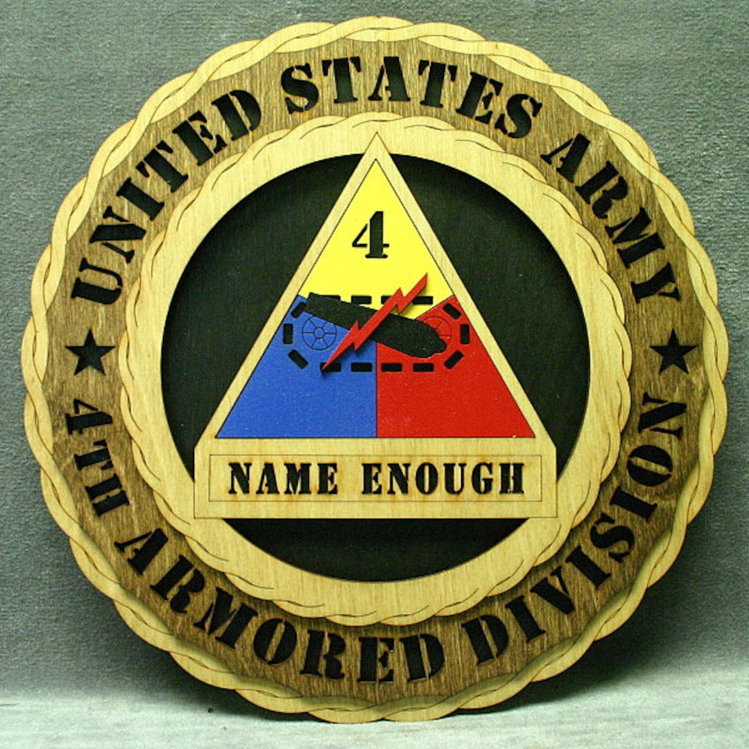 4th Armored Division Wall Plaque: USA Army Tribute (12 Inch) - Etsy