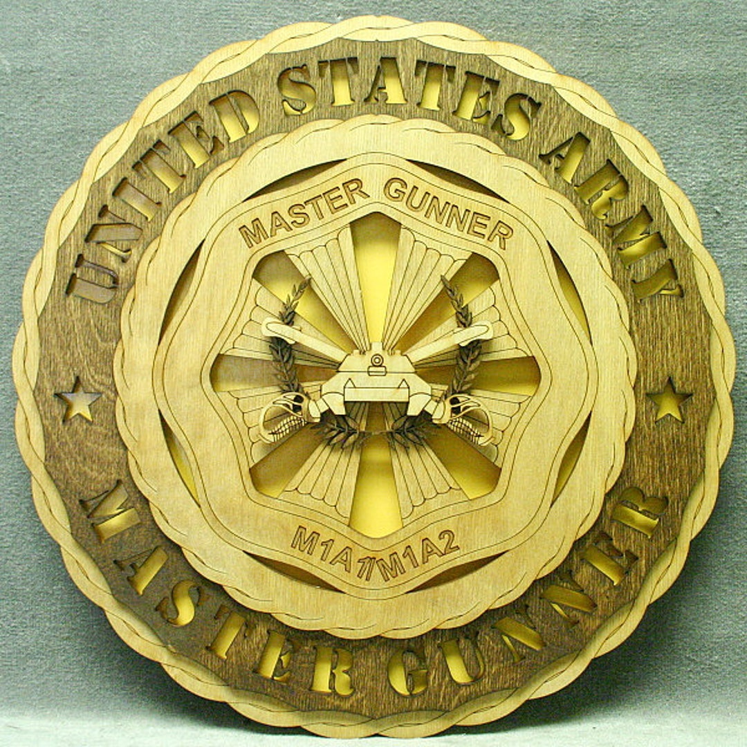 Custom 12" Wood US Army M-1 Master Gunner Wall Tribute - FREE SHIPPING ...