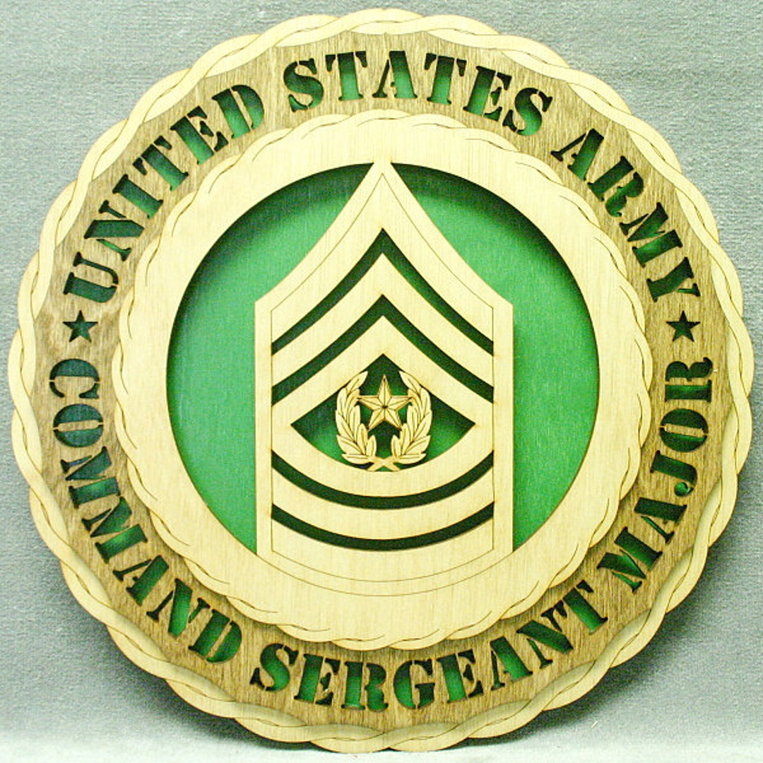 Custom 12" Wood US Army Command Sergeant Major Wall Tribute - FREE ...