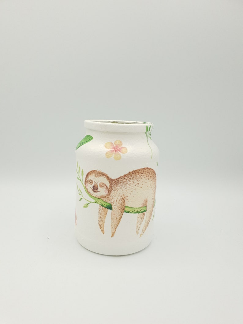 Sloths Decoupage Jar Glass Vases Utensil Pots Sloth Lover - Etsy UK