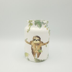 Sloths Decoupage Jar Glass Vases Utensil Pots Sloth Lover - Etsy UK