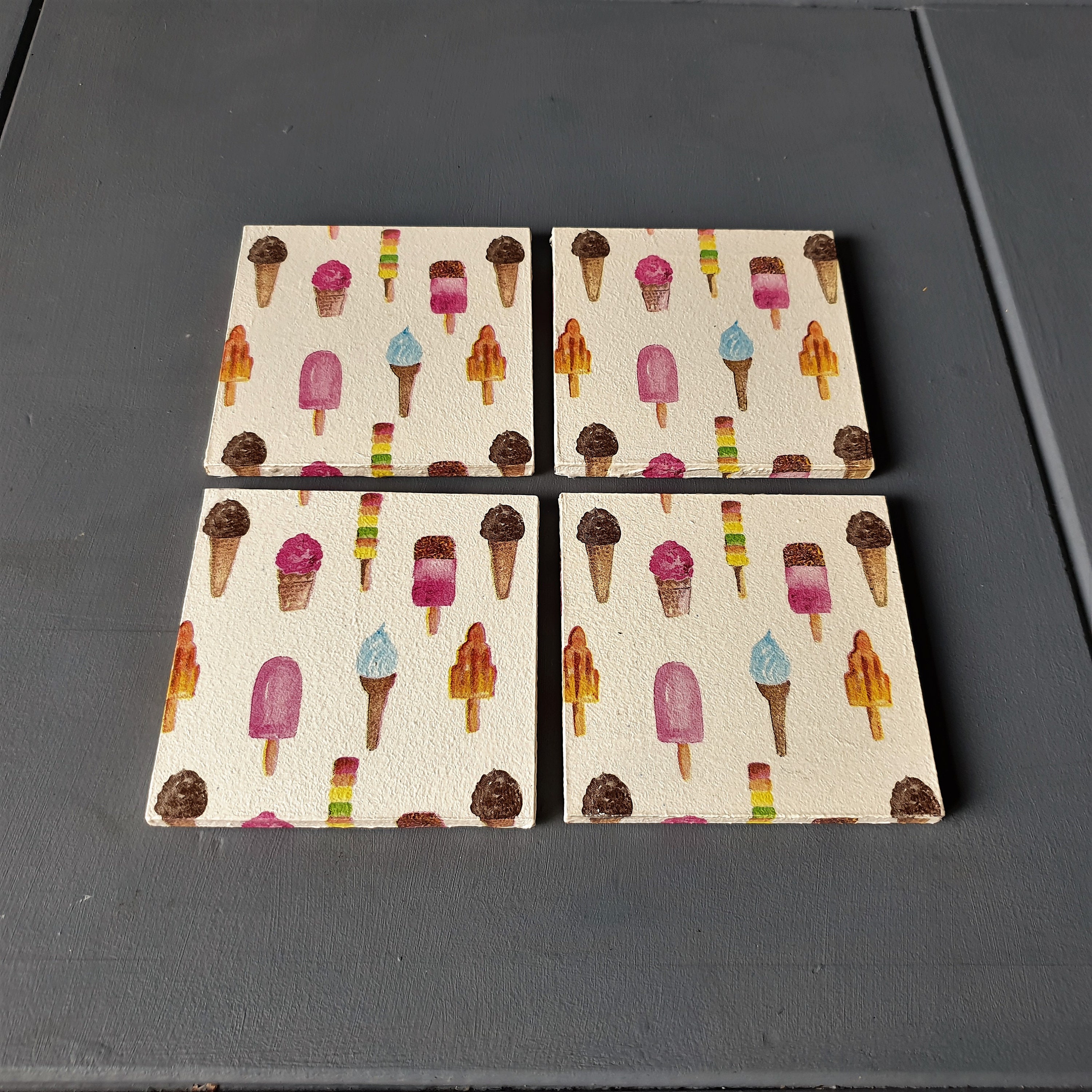 Novelty food coasters ice cream lover gift | Etsy