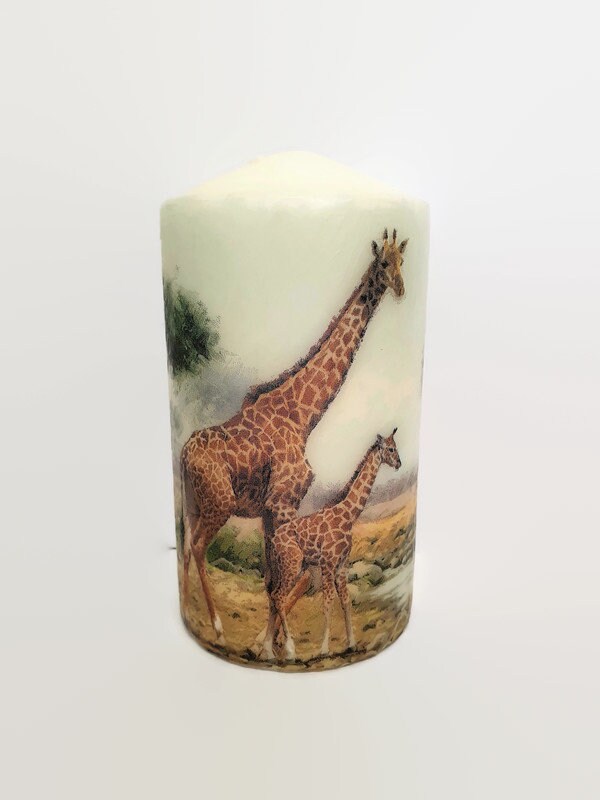 Giraffe Decorative Candle Giraffe Lover Gifts Decoupage - Etsy 日本