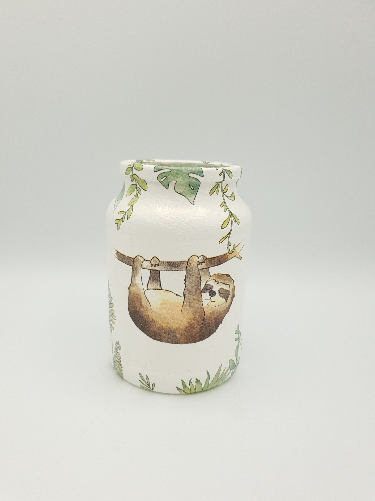 Sloths Decoupage Jar Glass Vases Utensil Pots Sloth Lover - Etsy UK