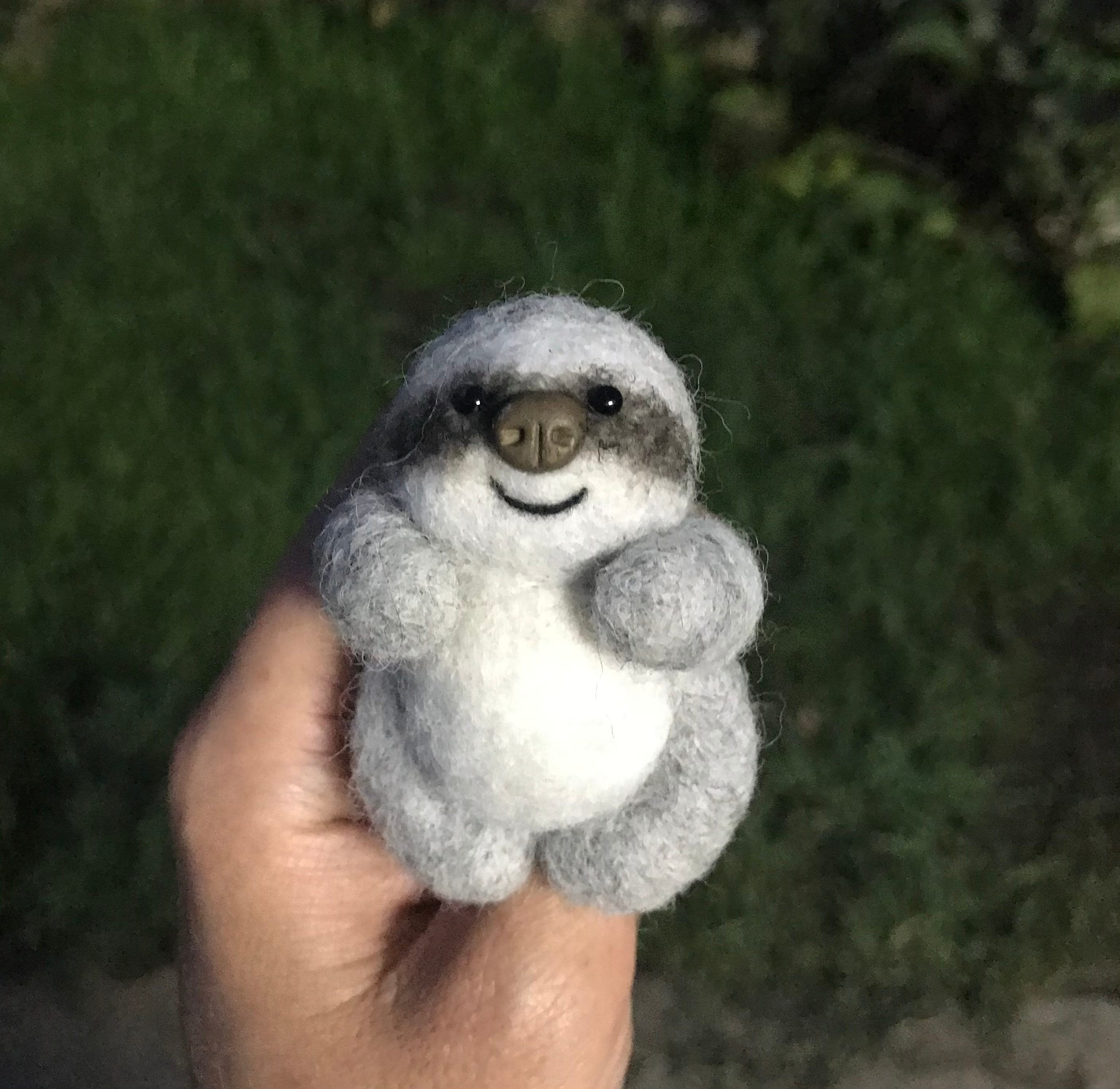 Needle felted Animal. Small Sloth. Wool felt. Felting . Sloth | Etsy