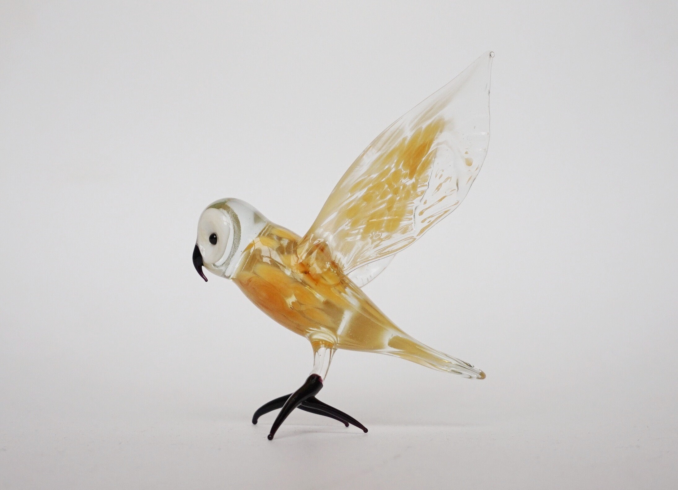 Glass Owl Owl Figurine Glass Owl Figurine Glass Bird Etsy