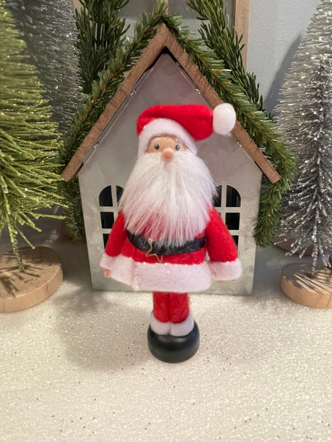 Hand Painted Santa Clothespin Doll Figurine, Holiday Decoration, Santa ...