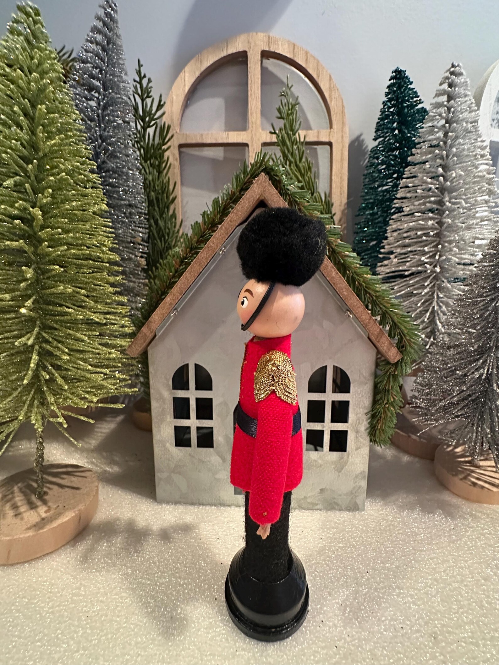 Handmade Wooden Toy Soldier - Festive Red and Black Christmas Guard ...