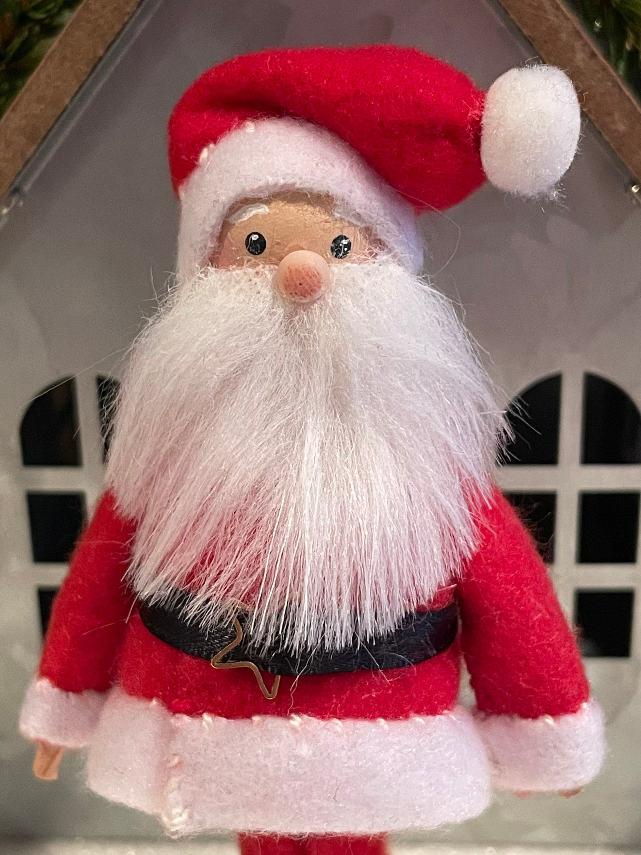 Hand Painted Santa Clothespin Doll Figurine, Holiday Decoration, Santa ...